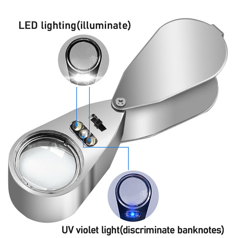 40X LED Loupe Magnifier with LED and UV light – Neofields Mining ...
